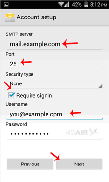 How to Add a cPanel email account to an Android mobile? - 45AIR - Knowledgebase